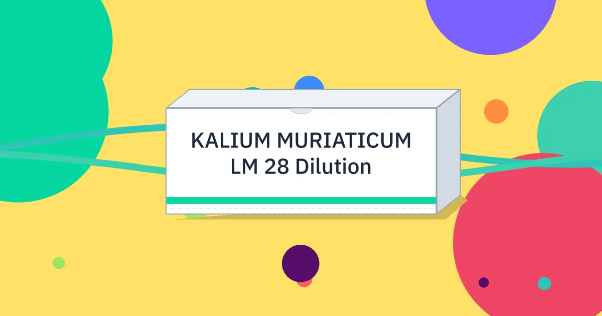 Symbolbild: Packung mit der Aufschrift KALIUM MURIATICUM LM 28 Dilution (PZN 12923000) – Verfügbarkeit und Bezug in Apotheken in Frankfurt am Main