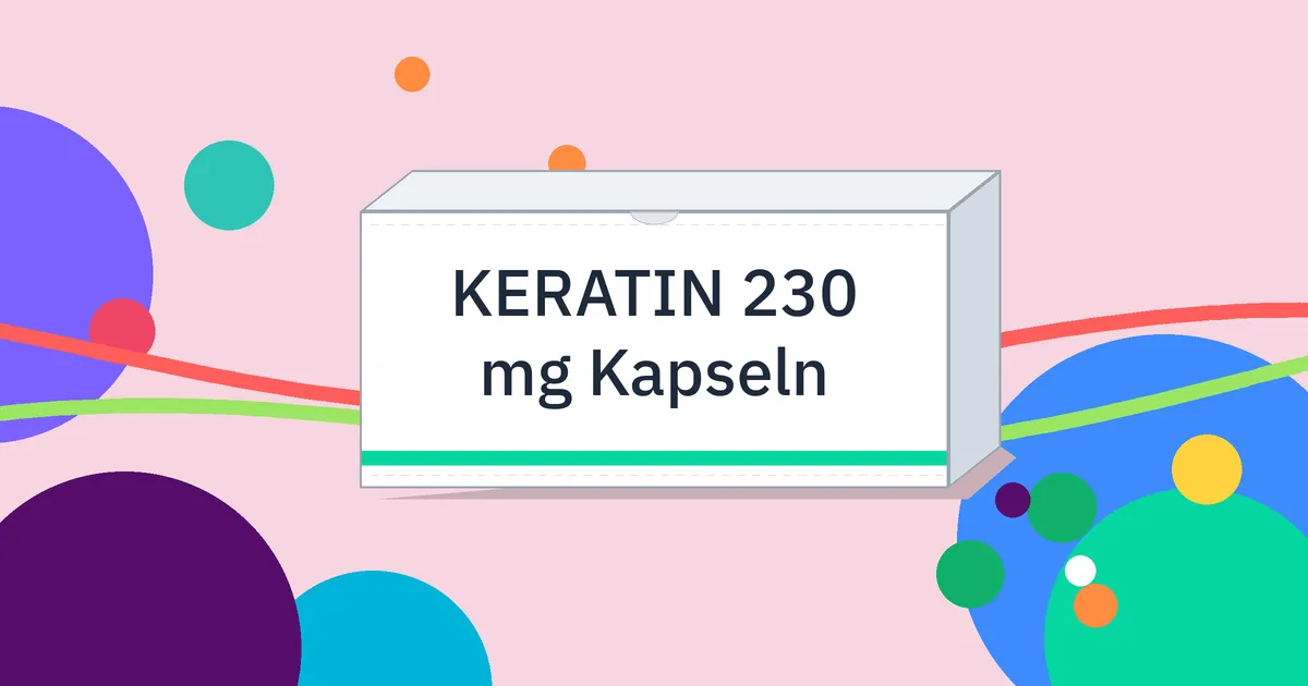 Symbolbild: Packung mit der Aufschrift KERATIN 230 mg Kapseln (PZN 19642600) – Verfügbarkeit und Bezug in Apotheken in Frankfurt am Main