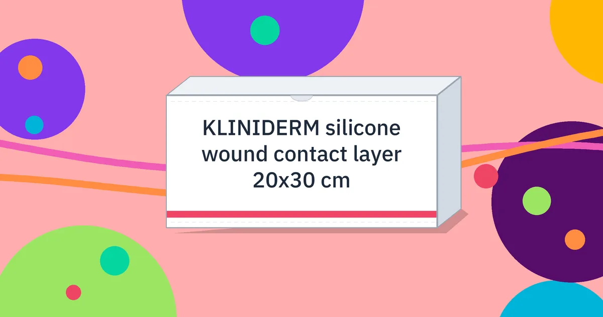 Symbolbild: Packung mit der Aufschrift KLINIDERM silicone wound contact layer 20x30 cm (PZN 13749550) – Verfügbarkeit und Bezug in Apotheken in Frankfurt am Main