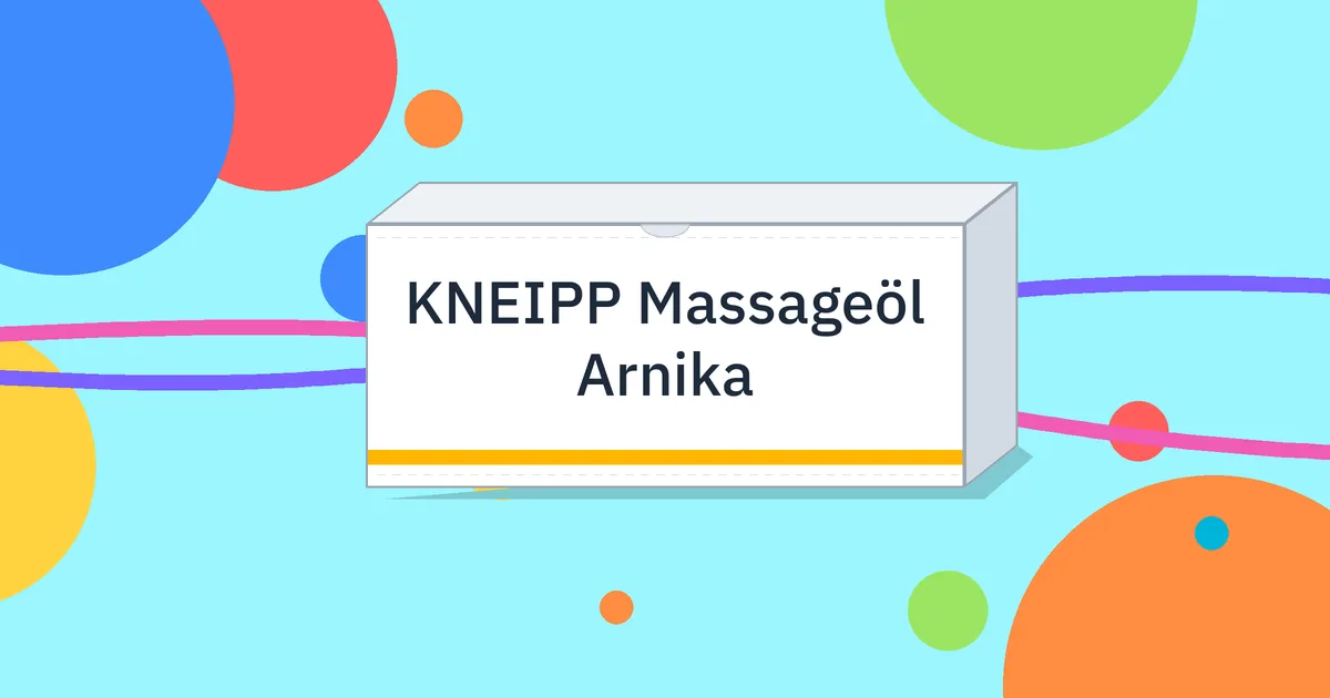 Symbolbild: Packung mit der Aufschrift KNEIPP Massageöl Arnika (PZN 01244626) – Verfügbarkeit und Bezug in Apotheken in Frankfurt am Main