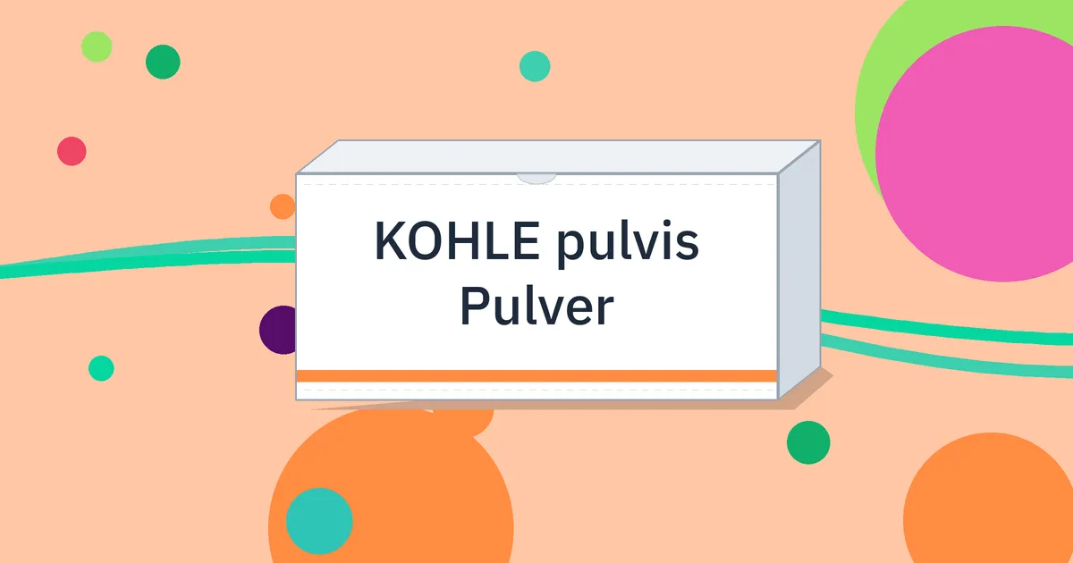 Symbolbild: Packung mit der Aufschrift KOHLE pulvis Pulver (PZN 08625461) – Verfügbarkeit und Bezug in Apotheken in Frankfurt am Main