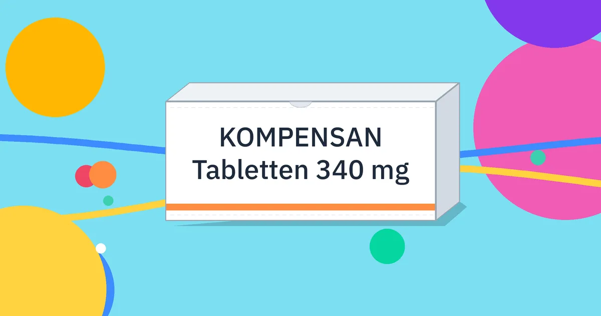 Symbolbild: Packung mit der Aufschrift KOMPENSAN Tabletten 340 mg (PZN 02416609) – Verfügbarkeit und Bezug in Apotheken in Frankfurt am Main