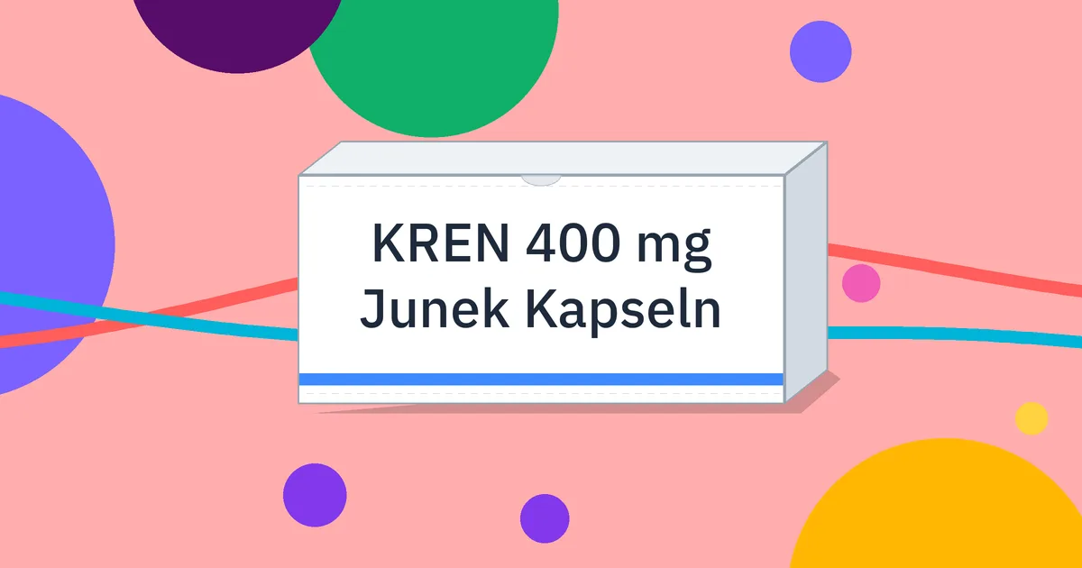 Symbolbild: Packung mit der Aufschrift KREN 400 mg Junek Kapseln (PZN 00139169) – Verfügbarkeit und Bezug in Apotheken in Frankfurt am Main