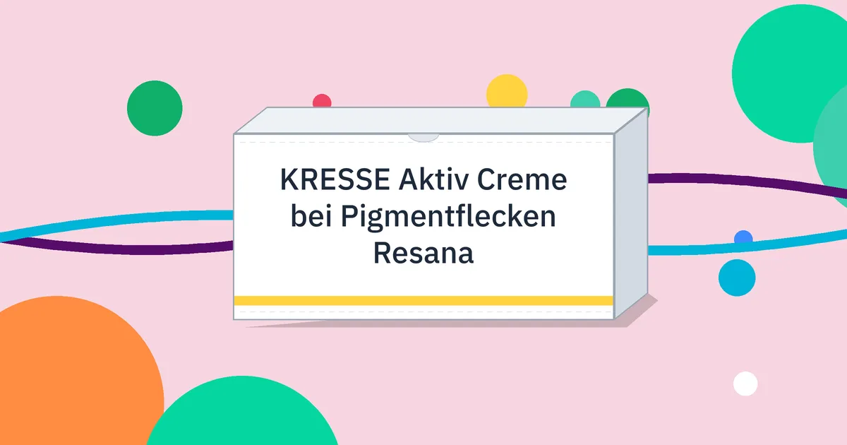 Symbolbild: Packung mit der Aufschrift KRESSE Aktiv Creme bei Pigmentflecken Resana (PZN 17377714) – Verfügbarkeit und Bezug in Apotheken in Frankfurt am Main