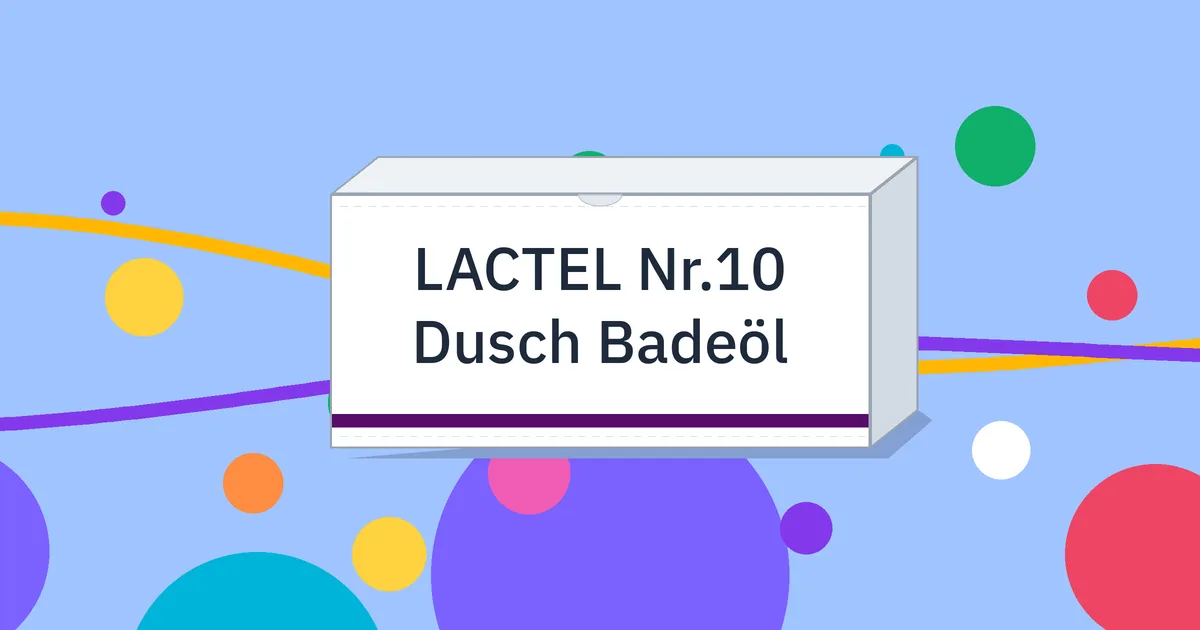 Symbolbild: Packung mit der Aufschrift LACTEL Nr.10 Dusch Badeöl (PZN 03087912) – Verfügbarkeit und Bezug in Apotheken in Frankfurt am Main