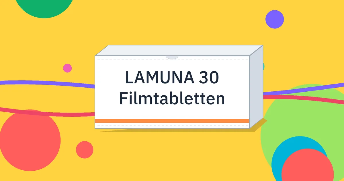 Symbolbild: Packung mit der Aufschrift LAMUNA 30 Filmtabletten (PZN 03649296) – Verfügbarkeit und Bezug in Apotheken in Frankfurt am Main
