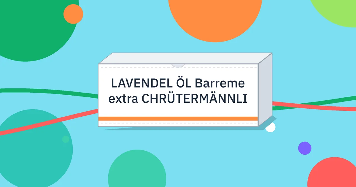 Symbolbild: Packung mit der Aufschrift LAVENDEL ÖL Barreme extra CHRÜTERMÄNNLI (PZN 08423065) – Verfügbarkeit und Bezug in Apotheken in Frankfurt am Main