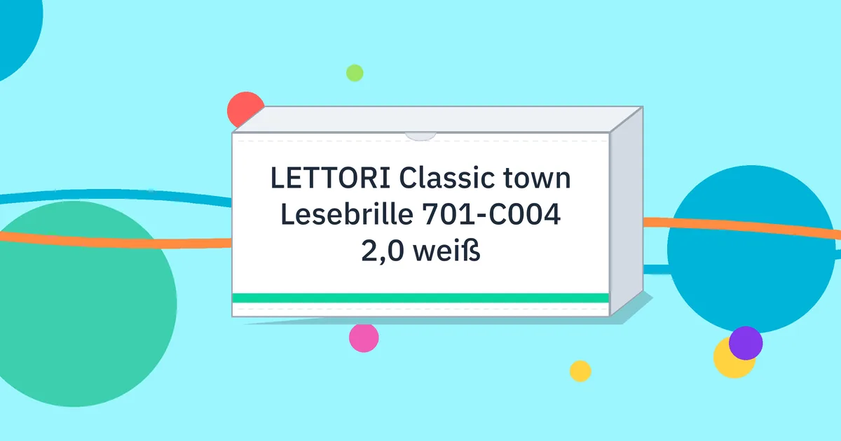 Symbolbild: Packung mit der Aufschrift LETTORI Classic town Lesebrille 701-C004 2,0 weiß (PZN 11057523) – Verfügbarkeit und Bezug in Apotheken in Frankfurt am Main