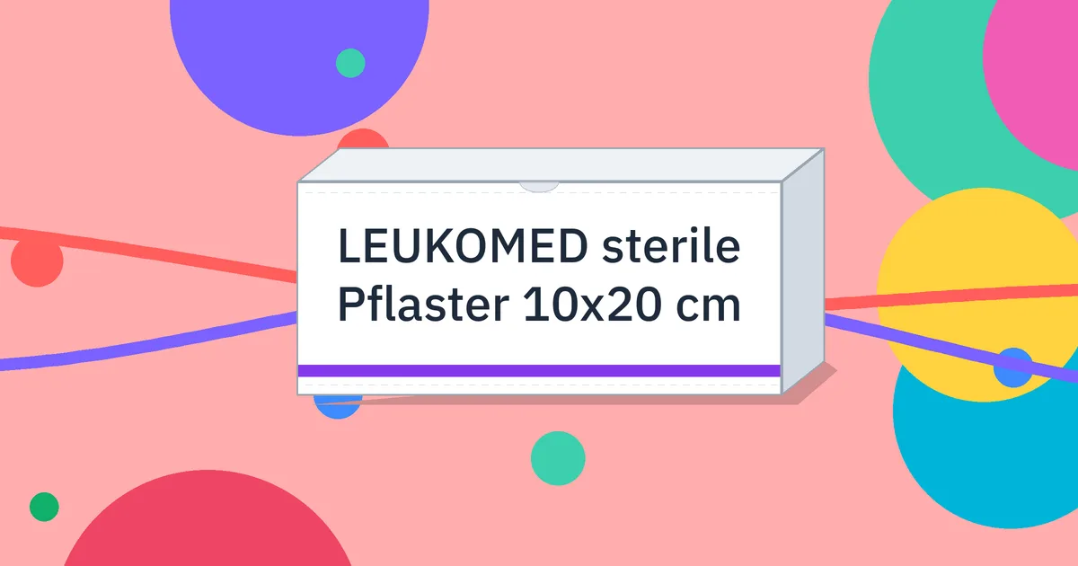 Symbolbild: Packung mit der Aufschrift LEUKOMED sterile Pflaster 10x20 cm (PZN 12776533) – Verfügbarkeit und Bezug in Apotheken in Frankfurt am Main