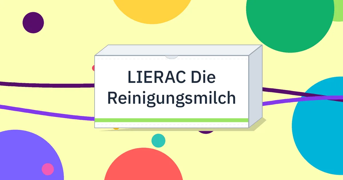Symbolbild: Packung mit der Aufschrift LIERAC Die Reinigungsmilch (PZN 18240845) – Verfügbarkeit und Bezug in Apotheken in Frankfurt am Main