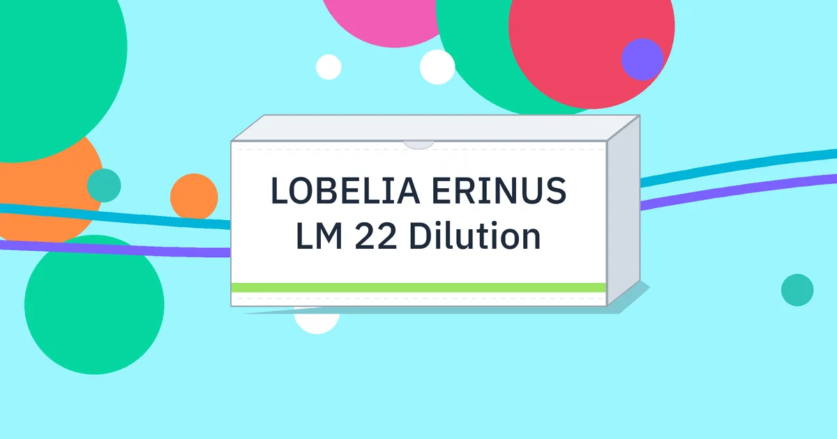 Symbolbild: Packung mit der Aufschrift LOBELIA ERINUS LM 22 Dilution (PZN 13533488) – Verfügbarkeit und Bezug in Apotheken in Frankfurt am Main