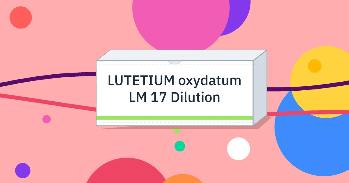 Symbolbild: Packung mit der Aufschrift LUTETIUM oxydatum LM 17 Dilution (PZN 12934854) – Verfügbarkeit und Bezug in Apotheken in Frankfurt am Main