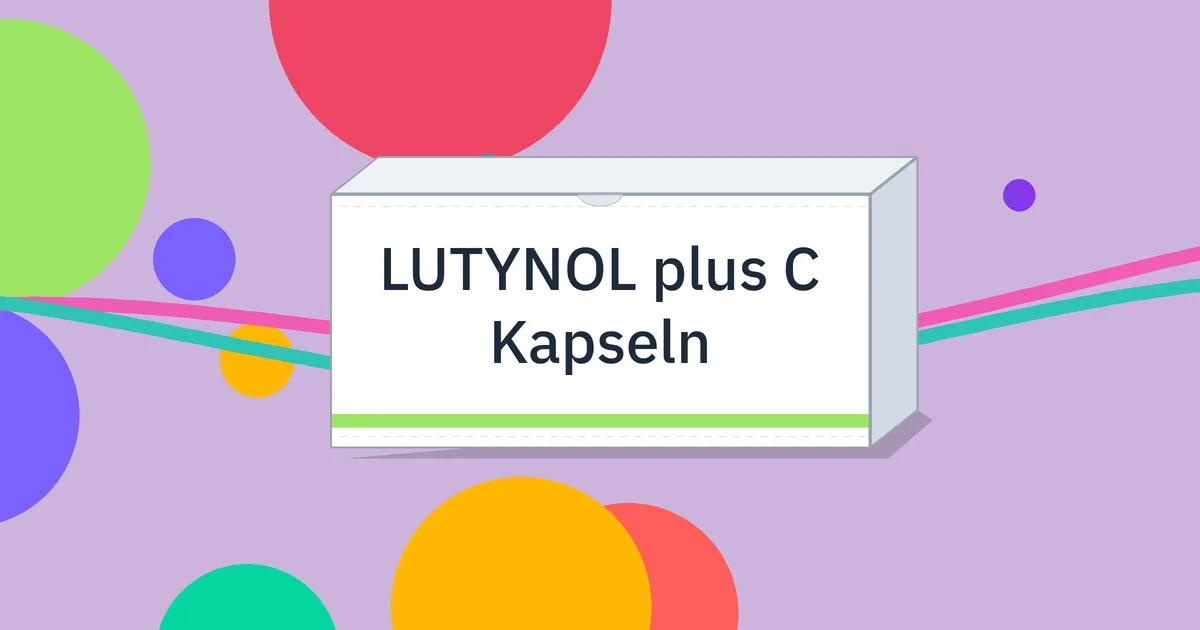 Symbolbild: Packung mit der Aufschrift LUTYNOL plus C Kapseln (PZN 10992698) – Verfügbarkeit und Bezug in Apotheken in Frankfurt am Main