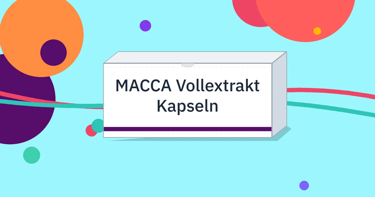 Symbolbild: Packung mit der Aufschrift MACCA Vollextrakt Kapseln (PZN 08822954) – Verfügbarkeit und Bezug in Apotheken in Frankfurt am Main