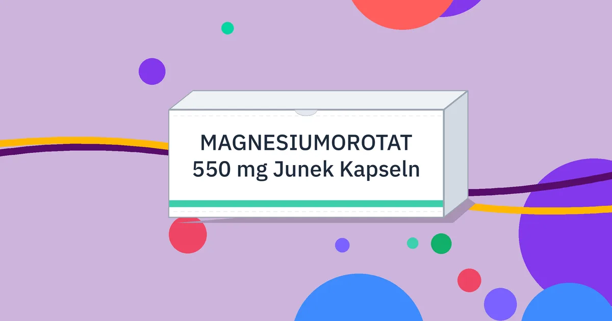 Symbolbild: Packung mit der Aufschrift MAGNESIUMOROTAT 550 mg Junek Kapseln (PZN 11176825) – Verfügbarkeit und Bezug in Apotheken in Frankfurt am Main