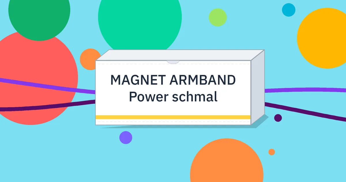 Symbolbild: Packung mit der Aufschrift MAGNET ARMBAND Power schmal (PZN 11544447) – Verfügbarkeit und Bezug in Apotheken in Frankfurt am Main