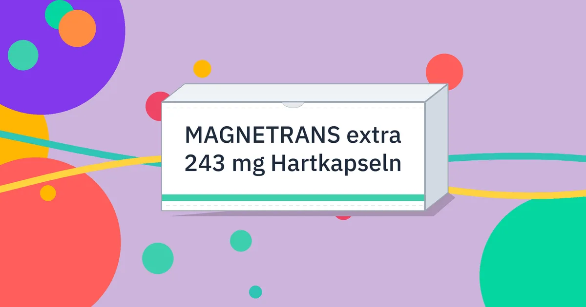 Symbolbild: Packung mit der Aufschrift MAGNETRANS extra 243 mg Hartkapseln (PZN 04193013) – Verfügbarkeit und Bezug in Apotheken in Frankfurt am Main
