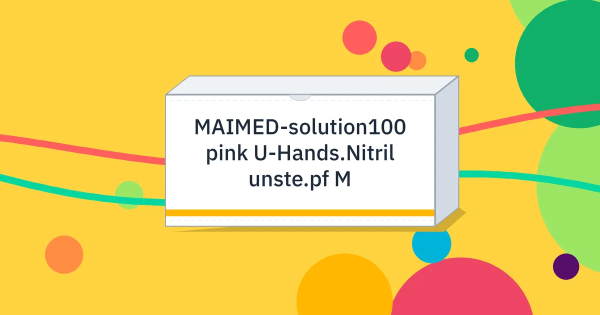 Symbolbild: Packung mit der Aufschrift MAIMED-solution100 pink U-Hands.Nitril unste.pf M (PZN 13359151) – Verfügbarkeit und Bezug in Apotheken in Frankfurt am Main