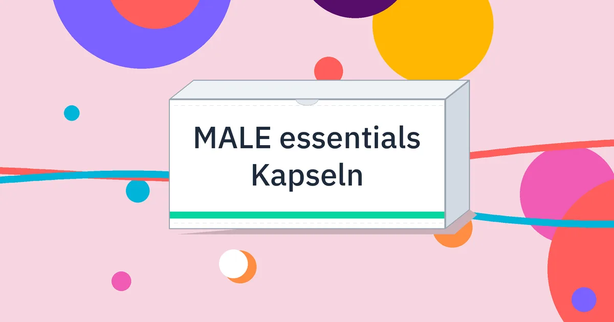 Symbolbild: Packung mit der Aufschrift MALE essentials Kapseln (PZN 18317743) – Verfügbarkeit und Bezug in Apotheken in Frankfurt am Main