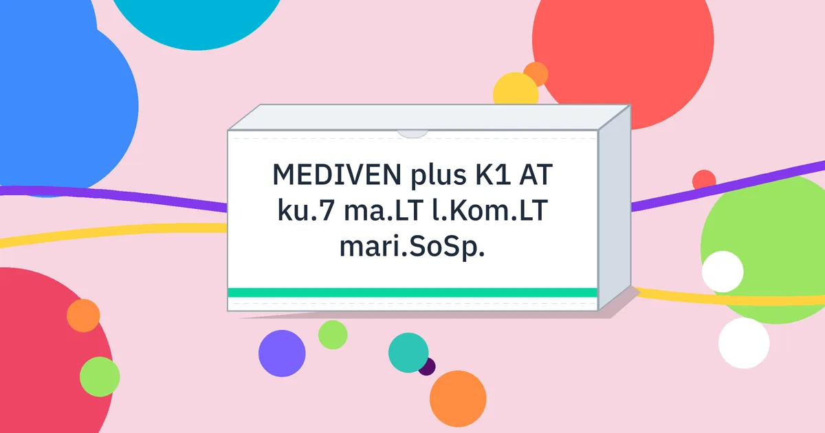 Symbolbild: Packung mit der Aufschrift MEDIVEN plus K1 AT ku.7 ma.LT l.Kom.LT mari.SoSp. (PZN 15071402) – Verfügbarkeit und Bezug in Apotheken in Frankfurt am Main
