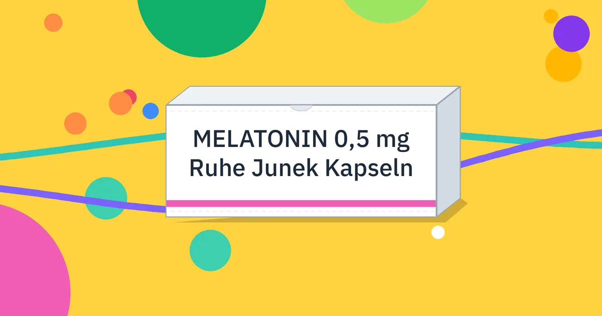 Symbolbild: Packung mit der Aufschrift MELATONIN 0,5 mg Ruhe Junek Kapseln (PZN 17899938) – Verfügbarkeit und Bezug in Apotheken in Frankfurt am Main