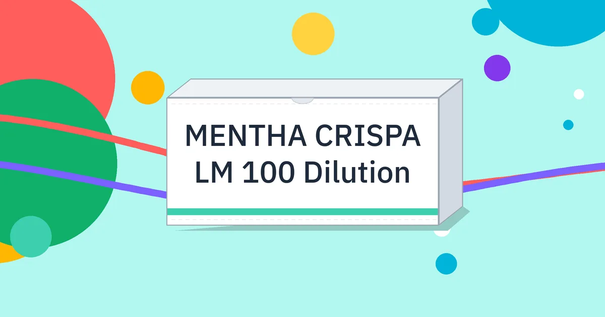 Symbolbild: Packung mit der Aufschrift MENTHA CRISPA LM 100 Dilution (PZN 13604024) – Verfügbarkeit und Bezug in Apotheken in Frankfurt am Main