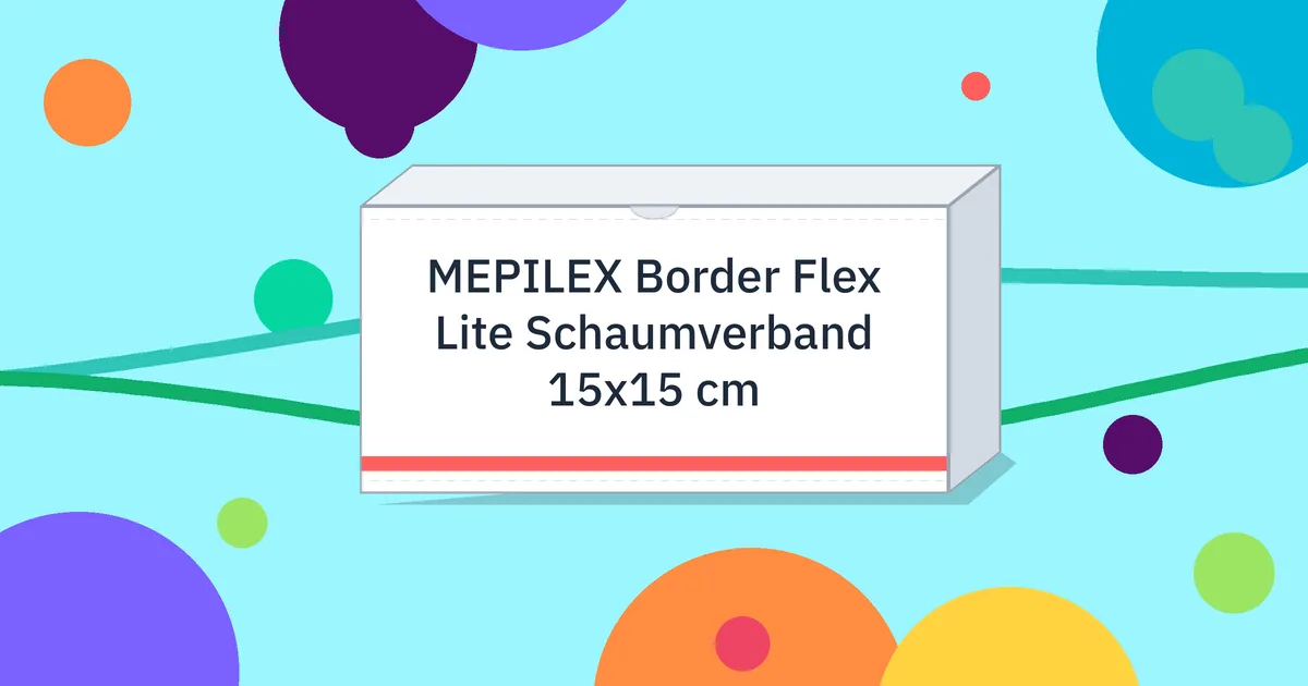 Symbolbild: Packung mit der Aufschrift MEPILEX Border Flex Lite Schaumverband 15x15 cm (PZN 17594280) – Verfügbarkeit und Bezug in Apotheken in Frankfurt am Main