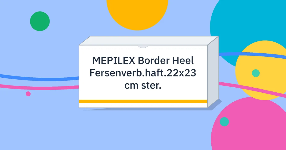 Symbolbild: Packung mit der Aufschrift MEPILEX Border Heel Fersenverb.haft.22x23 cm ster. (PZN 18181947) – Verfügbarkeit und Bezug in Apotheken in Frankfurt am Main