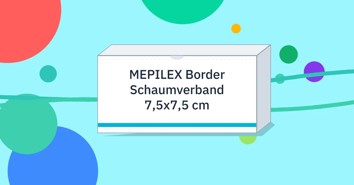 Symbolbild: Packung mit der Aufschrift MEPILEX Border Schaumverband 7,5x7,5 cm (PZN 18444565) – Verfügbarkeit und Bezug in Apotheken in Frankfurt am Main