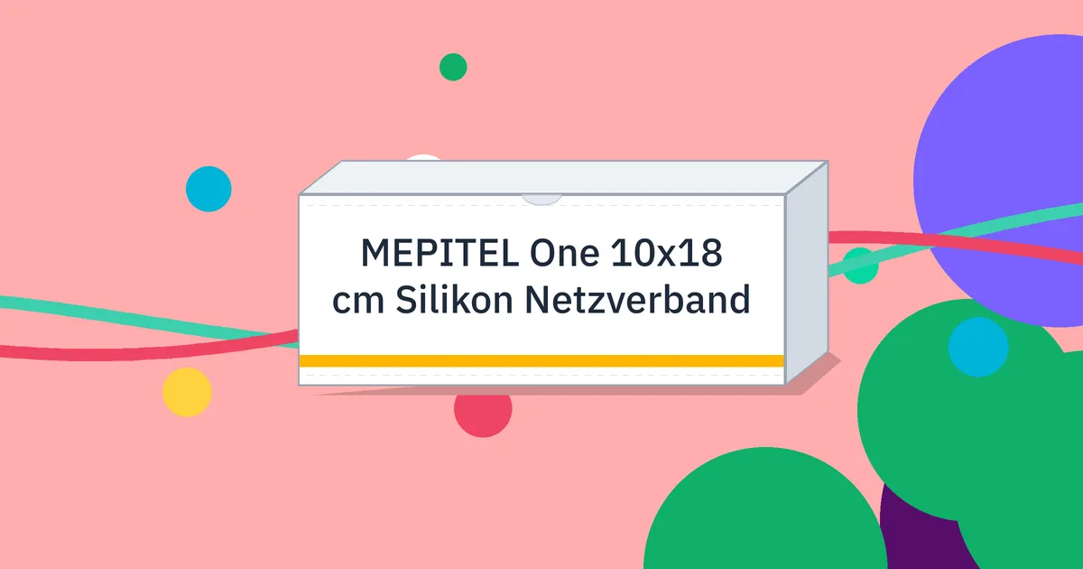 Symbolbild: Packung mit der Aufschrift MEPITEL One 10x18 cm Silikon Netzverband (PZN 17163947) – Verfügbarkeit und Bezug in Apotheken in Frankfurt am Main