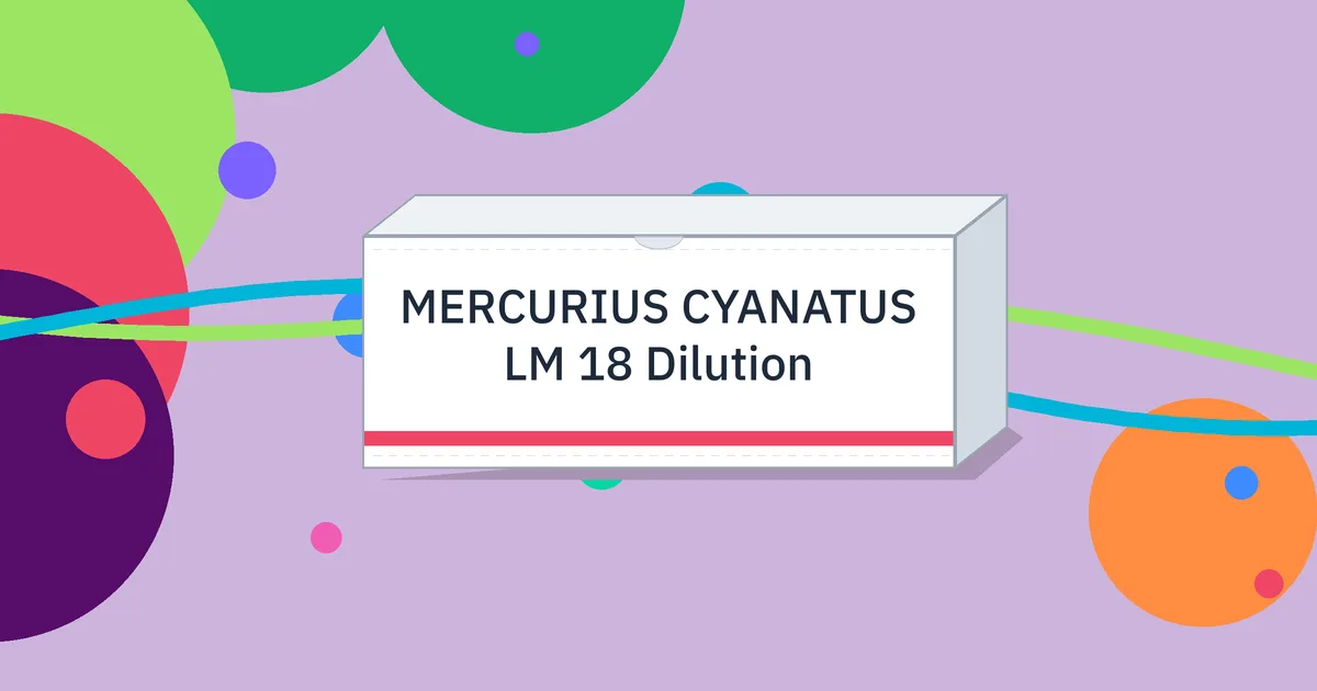 Symbolbild: Packung mit der Aufschrift MERCURIUS CYANATUS LM 18 Dilution (PZN 12950936) – Verfügbarkeit und Bezug in Apotheken in Frankfurt am Main