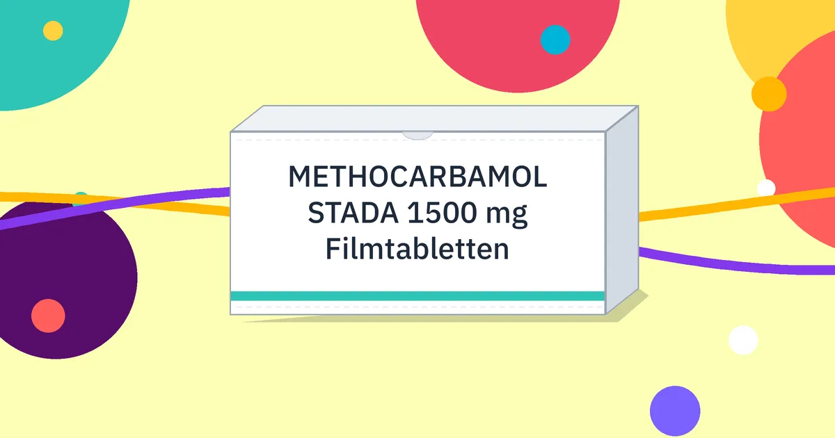 Symbolbild: Packung mit der Aufschrift METHOCARBAMOL STADA 1500 mg Filmtabletten (PZN 17974002) – Verfügbarkeit und Bezug in Apotheken in Frankfurt am Main