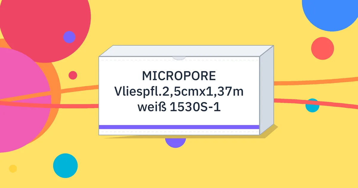 Symbolbild: Packung mit der Aufschrift MICROPORE Vliespfl.2,5cmx1,37m weiß 1530S-1 (PZN 16740360) – Verfügbarkeit und Bezug in Apotheken in Frankfurt am Main