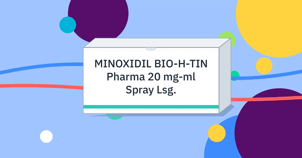 Symbolbild: Packung mit der Aufschrift MINOXIDIL BIO-H-TIN Pharma 20 mg-ml Spray Lsg. (PZN 10391786) – Verfügbarkeit und Bezug in Apotheken in Frankfurt am Main