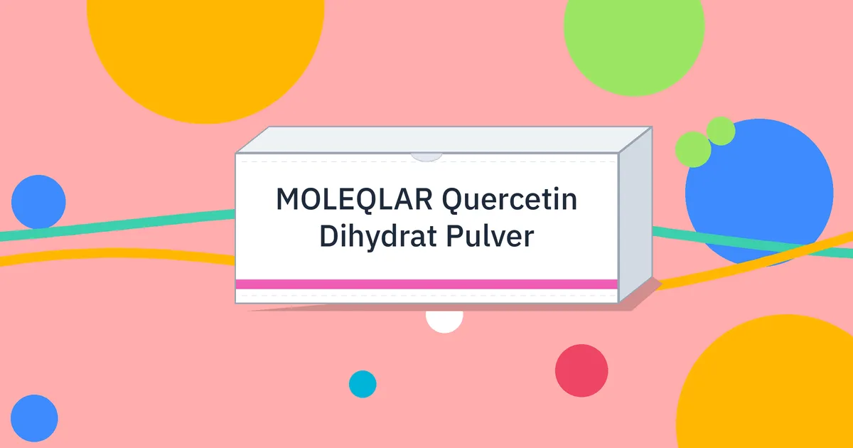 Symbolbild: Packung mit der Aufschrift MOLEQLAR Quercetin Dihydrat Pulver (PZN 19790944) – Verfügbarkeit und Bezug in Apotheken in Frankfurt am Main