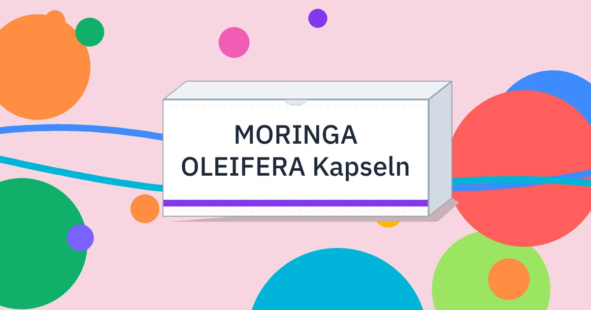 Symbolbild: Packung mit der Aufschrift MORINGA OLEIFERA Kapseln (PZN 12442625) – Verfügbarkeit und Bezug in Apotheken in Frankfurt am Main