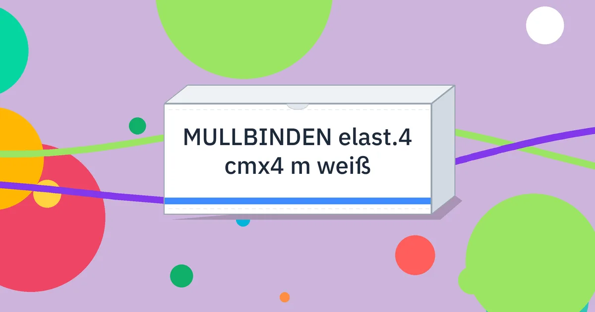 Symbolbild: Packung mit der Aufschrift MULLBINDEN elast.4 cmx4 m weiß (PZN 01720699) – Verfügbarkeit und Bezug in Apotheken in Frankfurt am Main