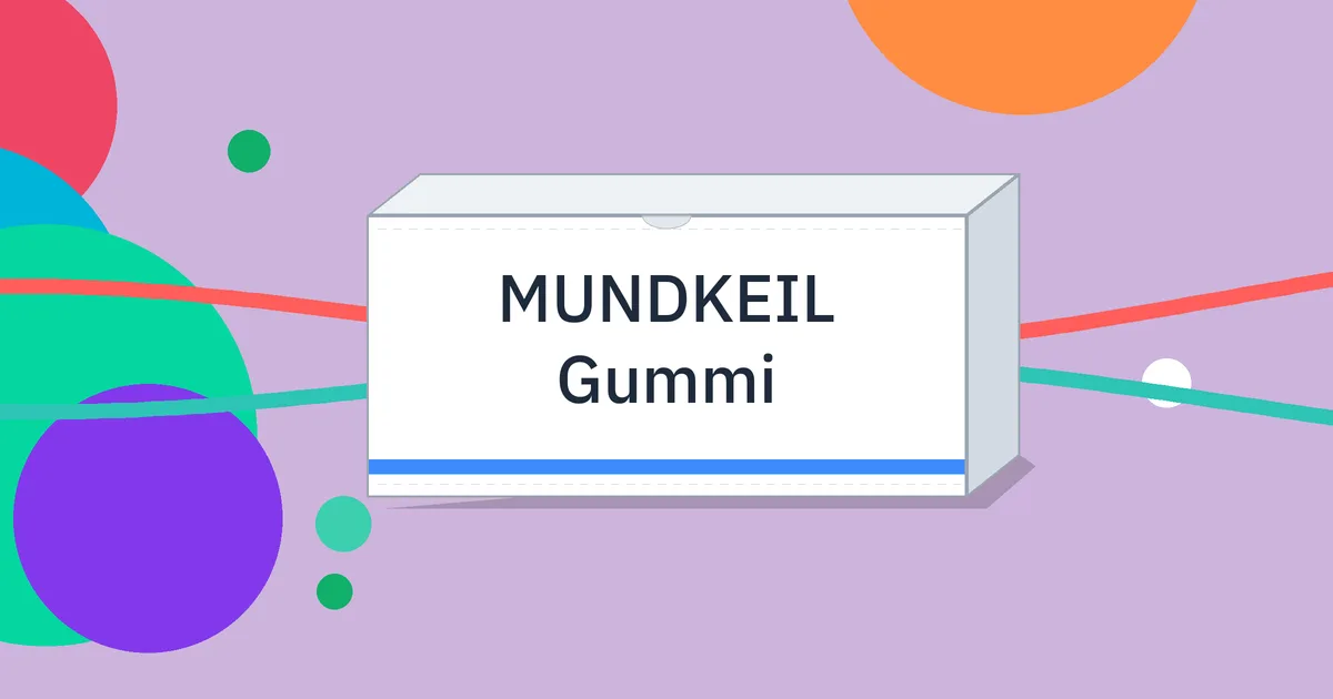 Symbolbild: Packung mit der Aufschrift MUNDKEIL Gummi (PZN 01966756) – Verfügbarkeit und Bezug in Apotheken in Frankfurt am Main