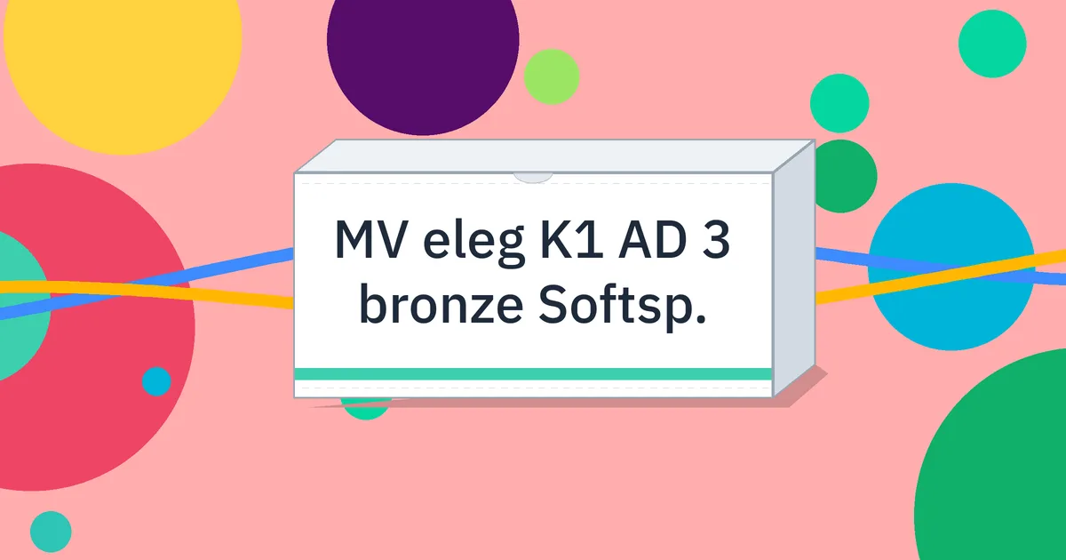 Symbolbild: Packung mit der Aufschrift MV eleg K1 AD 3 bronze Softsp. (PZN 14705081) – Verfügbarkeit und Bezug in Apotheken in Frankfurt am Main