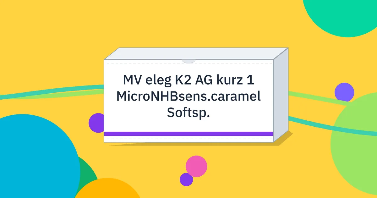 Symbolbild: Packung mit der Aufschrift MV eleg K2 AG kurz 1 MicroNHBsens.caramel Softsp. (PZN 16069620) – Verfügbarkeit und Bezug in Apotheken in Frankfurt am Main