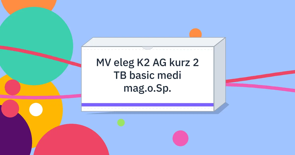 Symbolbild: Packung mit der Aufschrift MV eleg K2 AG kurz 2 TB basic medi mag.o.Sp. (PZN 14638692) – Verfügbarkeit und Bezug in Apotheken in Frankfurt am Main