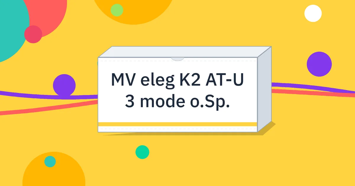 Symbolbild: Packung mit der Aufschrift MV eleg K2 AT-U 3 mode o.Sp. (PZN 04543588) – Verfügbarkeit und Bezug in Apotheken in Frankfurt am Main