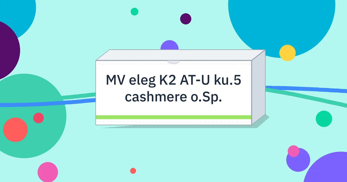 Symbolbild: Packung mit der Aufschrift MV eleg K2 AT-U ku.5 cashmere o.Sp. (PZN 15291581) – Verfügbarkeit und Bezug in Apotheken in Frankfurt am Main