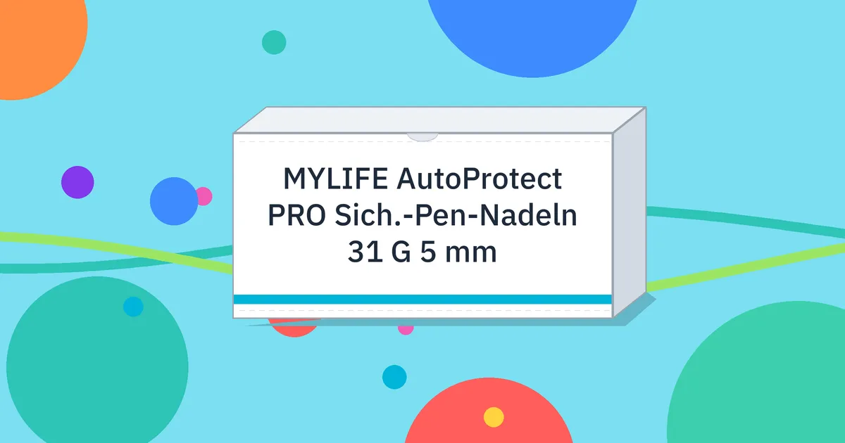 Symbolbild: Packung mit der Aufschrift MYLIFE AutoProtect PRO Sich.-Pen-Nadeln 31 G 5 mm (PZN 18227721) – Verfügbarkeit und Bezug in Apotheken in Frankfurt am Main