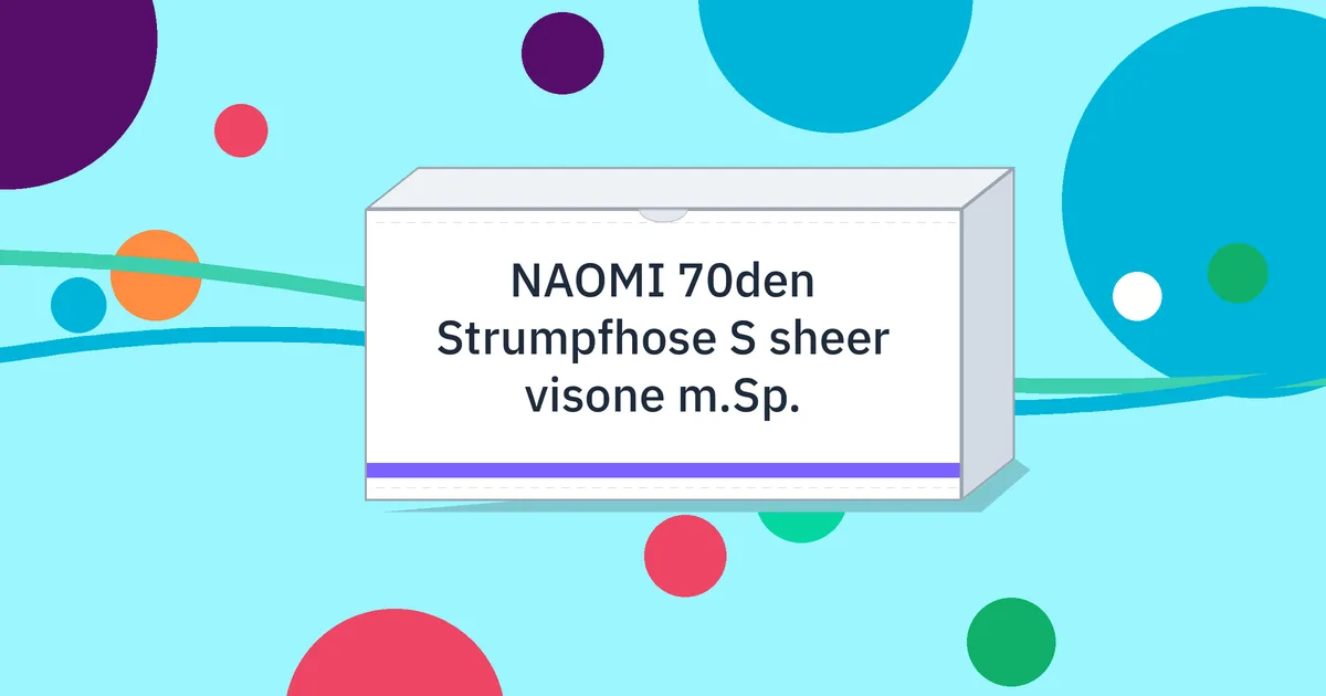 Symbolbild: Packung mit der Aufschrift NAOMI 70den Strumpfhose S sheer visone m.Sp. (PZN 16179544) – Verfügbarkeit und Bezug in Apotheken in Frankfurt am Main