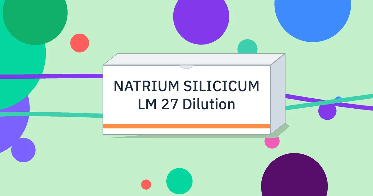 Symbolbild: Packung mit der Aufschrift NATRIUM SILICICUM LM 27 Dilution (PZN 12966995) – Verfügbarkeit und Bezug in Apotheken in Frankfurt am Main