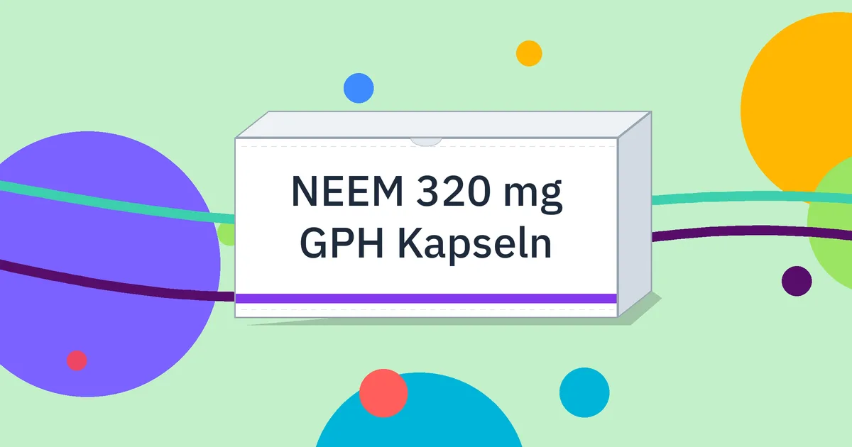 Symbolbild: Packung mit der Aufschrift NEEM 320 mg GPH Kapseln (PZN 10098069) – Verfügbarkeit und Bezug in Apotheken in Frankfurt am Main