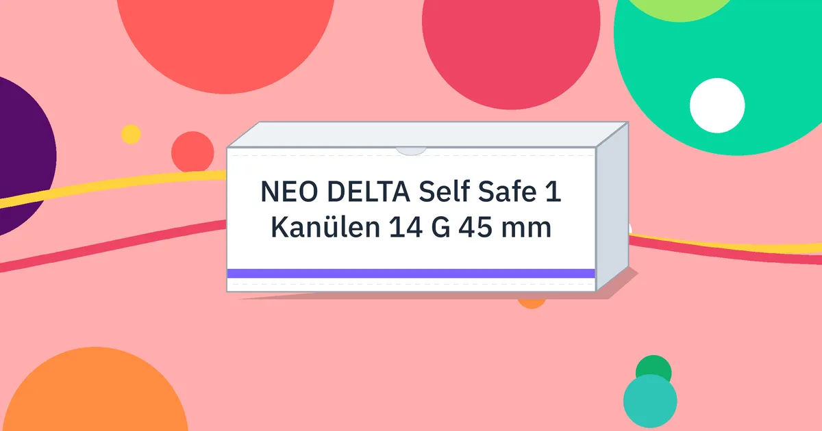 Symbolbild: Packung mit der Aufschrift NEO DELTA Self Safe 1 Kanülen 14 G 45 mm (PZN 07767006) – Verfügbarkeit und Bezug in Apotheken in Frankfurt am Main