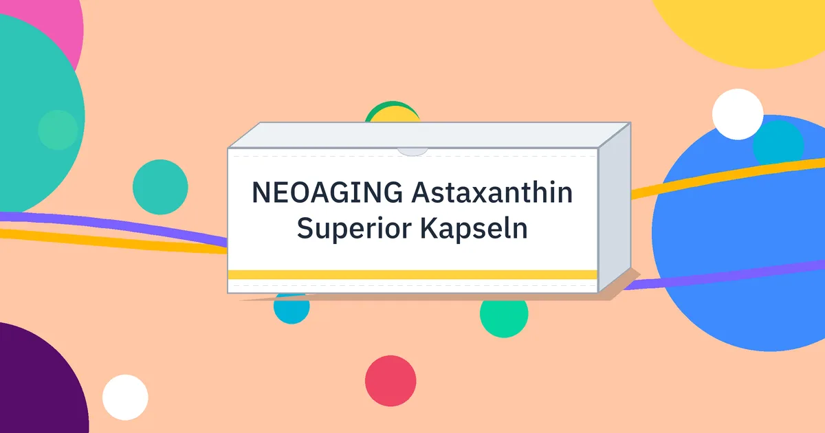 Symbolbild: Packung mit der Aufschrift NEOAGING Astaxanthin Superior Kapseln (PZN 19490998) – Verfügbarkeit und Bezug in Apotheken in Frankfurt am Main