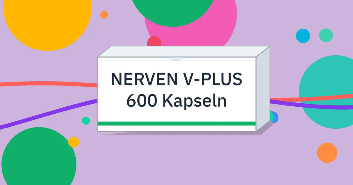 Symbolbild: Packung mit der Aufschrift NERVEN V-PLUS 600 Kapseln (PZN 17839304) – Verfügbarkeit und Bezug in Apotheken in Frankfurt am Main